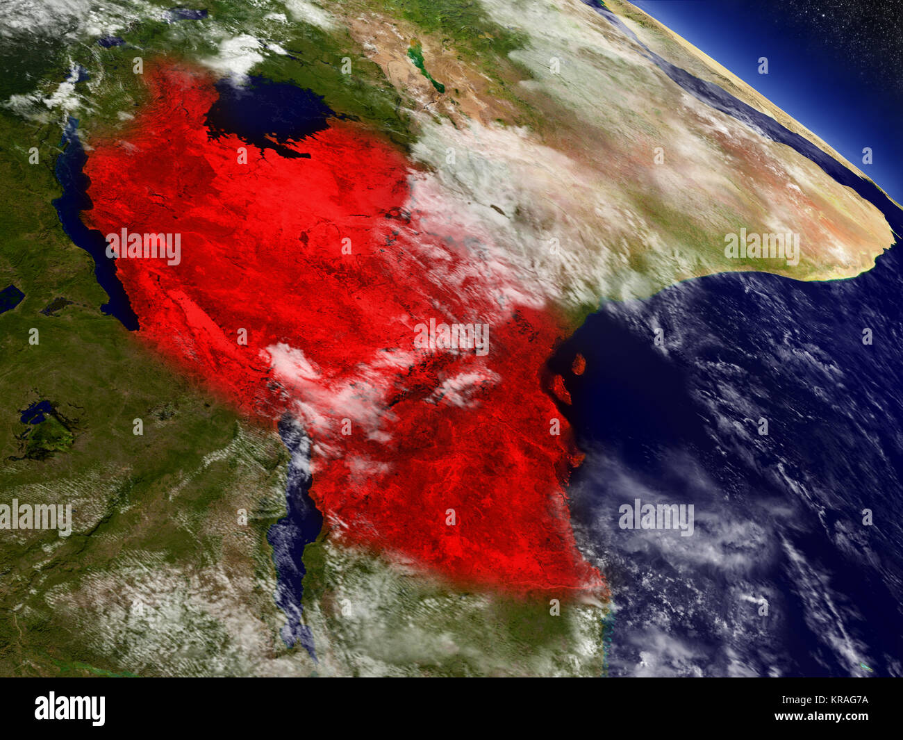 Tanzania map satellite geography hi-res stock photography and images ...