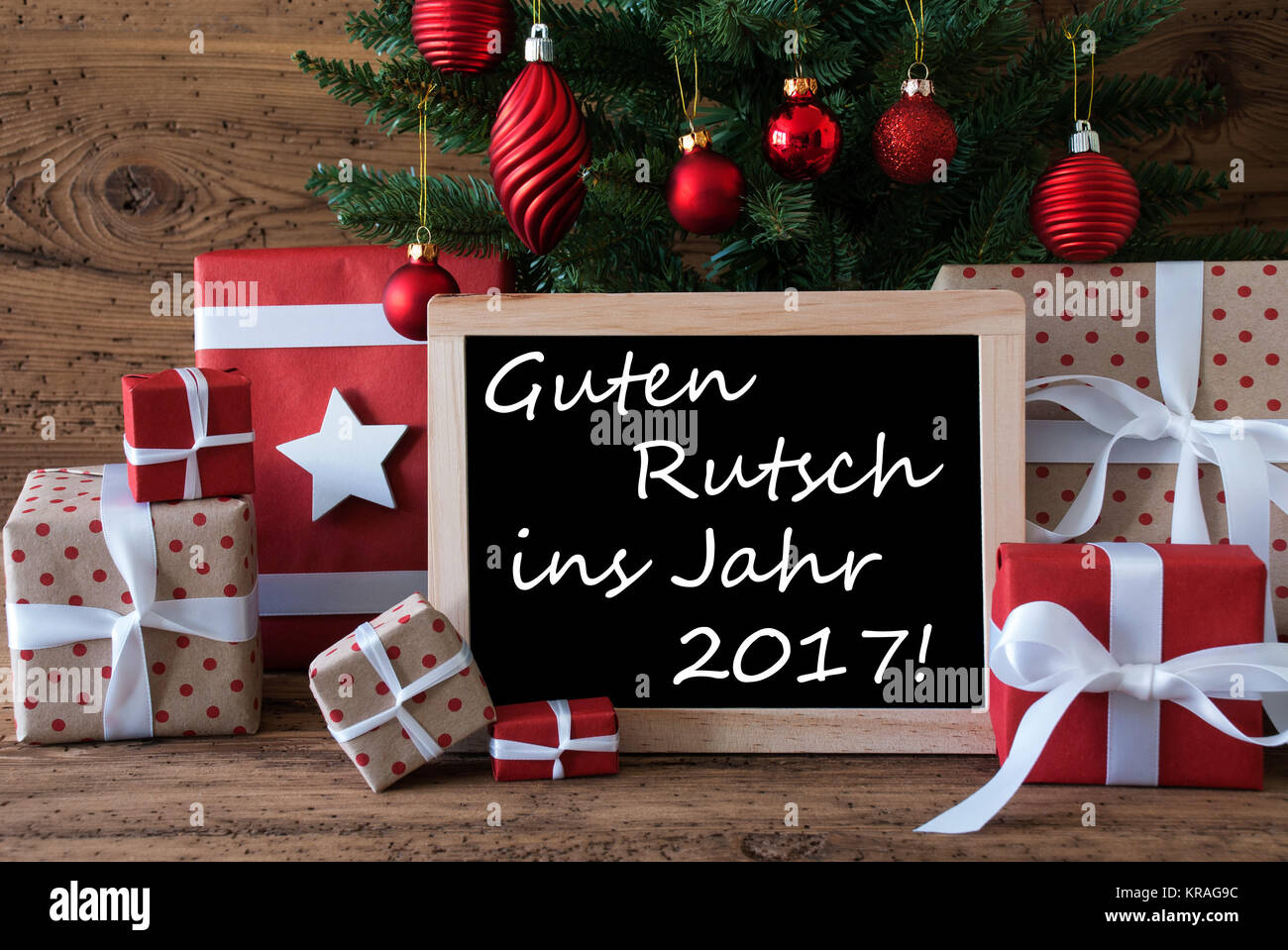 Colorful Card For Seasons Greetings. Christmas Tree With Red Balls ...