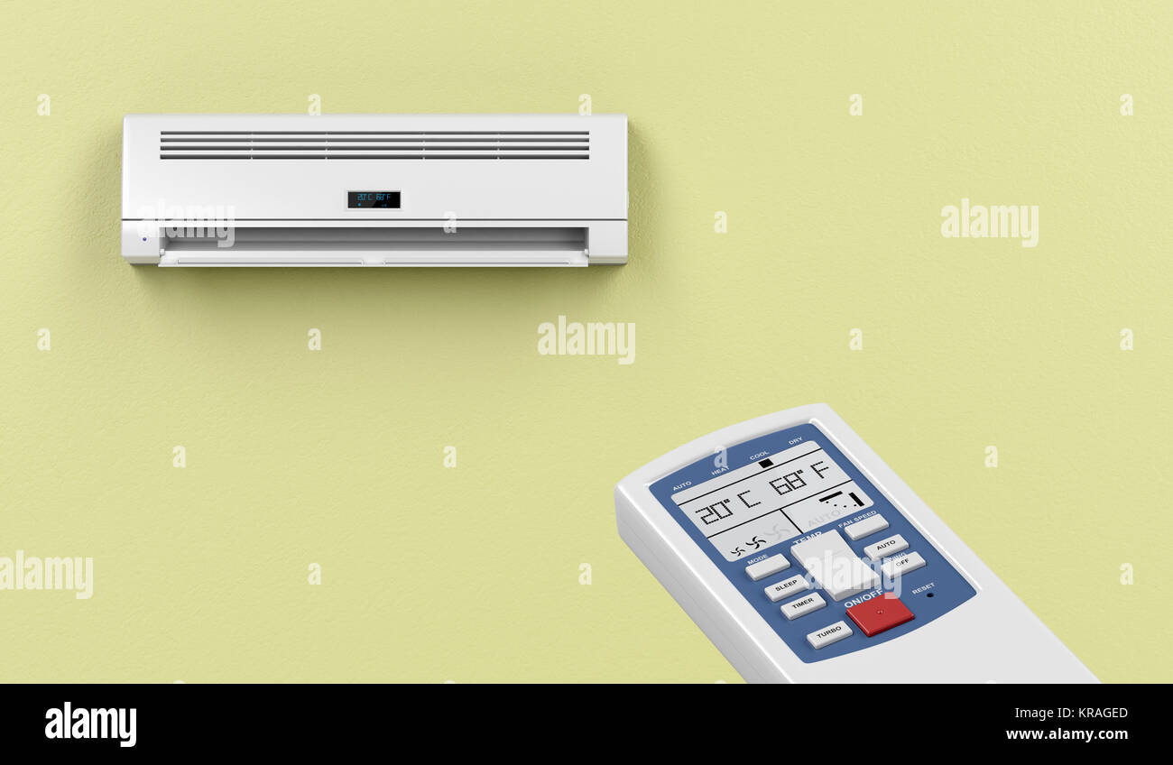 Remote controlled air conditioner Stock Photo - Alamy