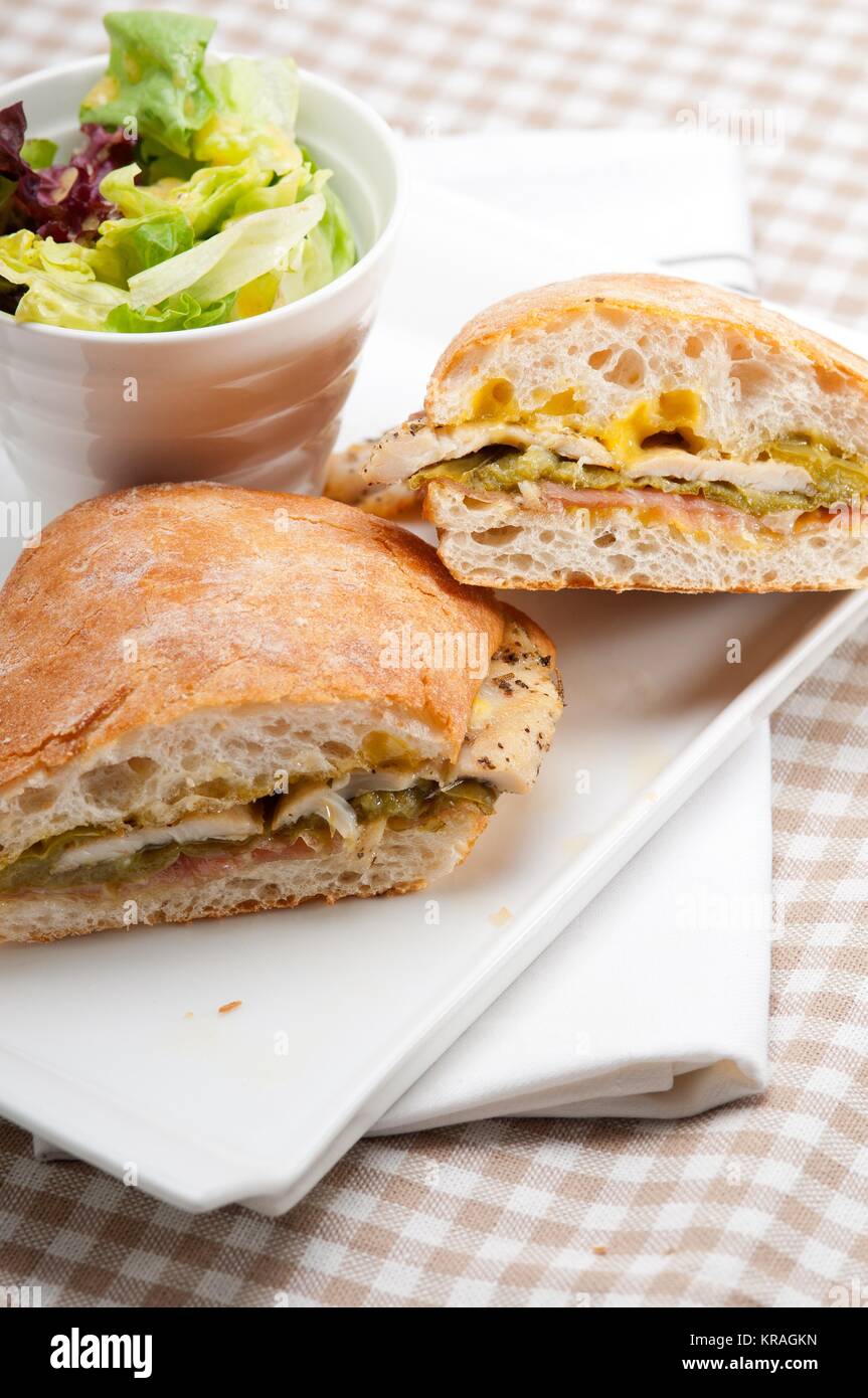 italian ciabatta panini sandwich chicken Stock Photo - Alamy