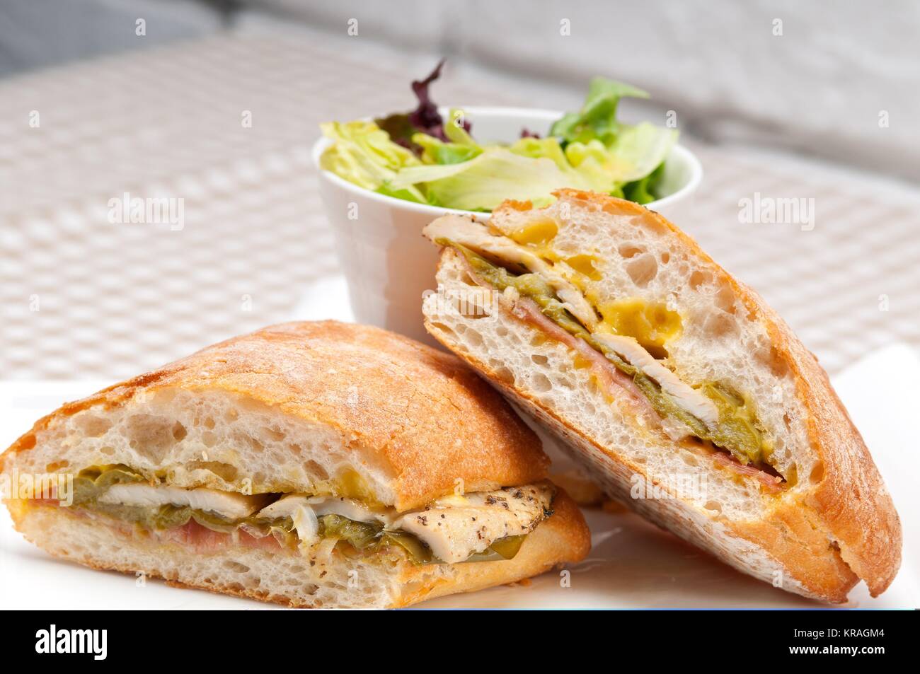 italian ciabatta panini sandwich chicken Stock Photo - Alamy