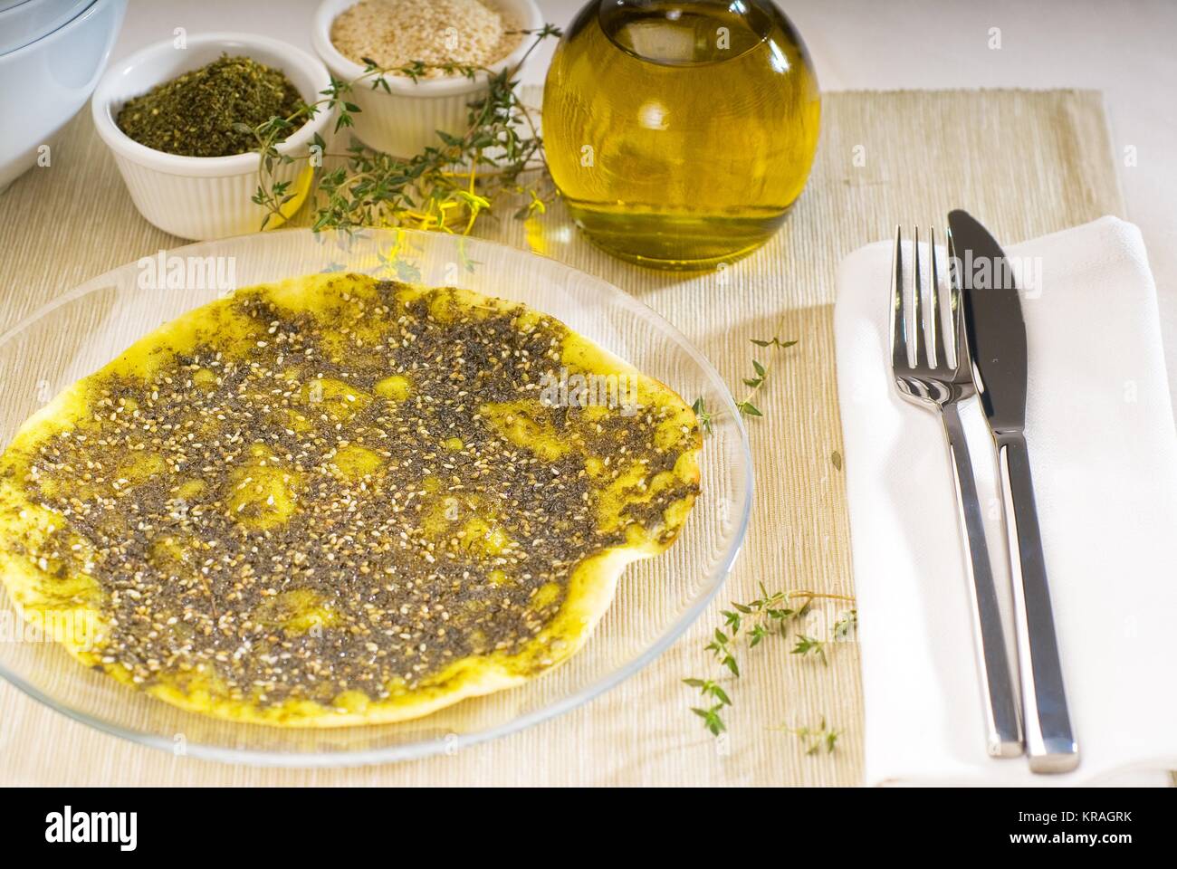 lebanese manouche or manoushe Stock Photo - Alamy