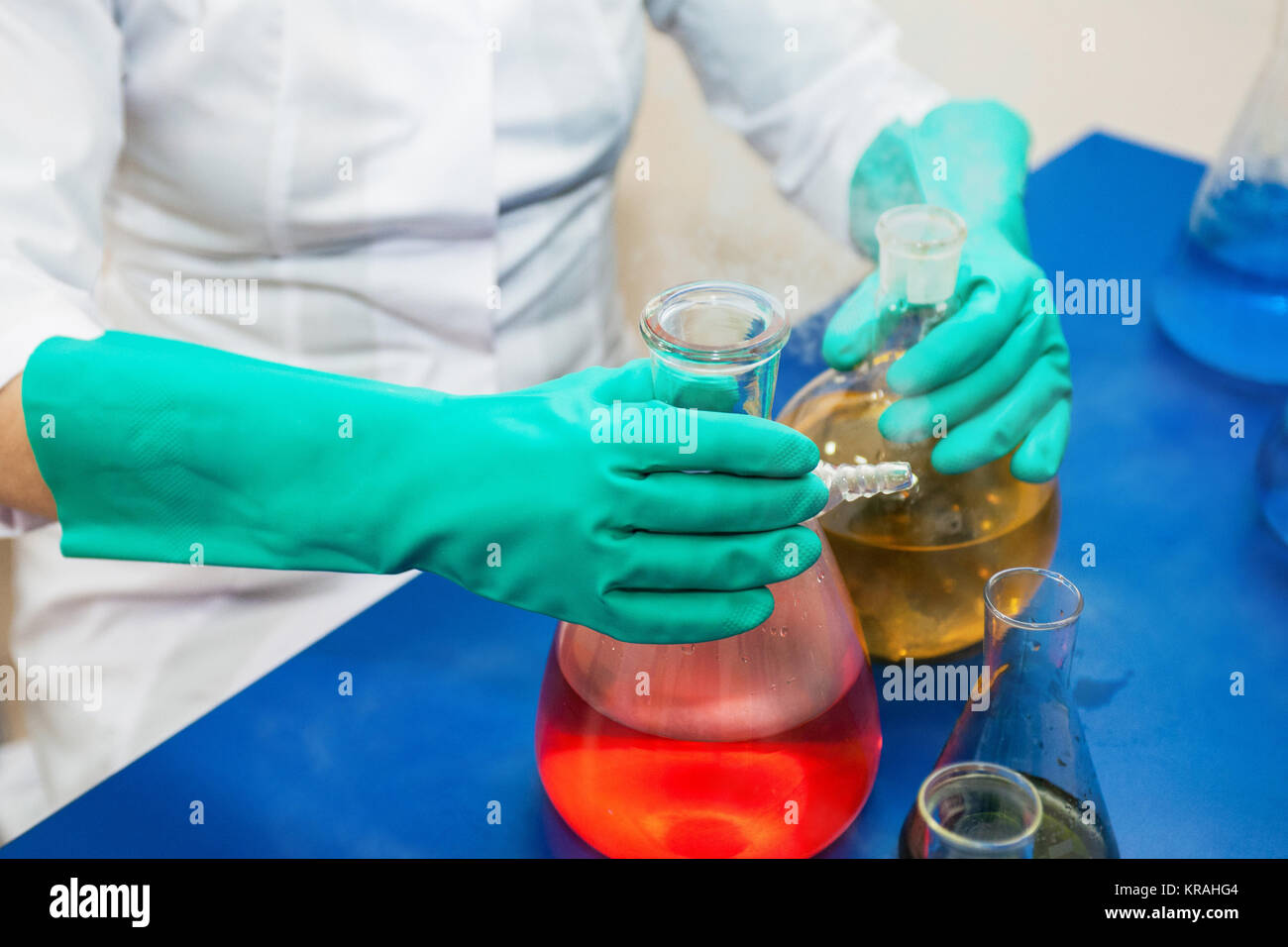 Experiments in a chemistry lab Stock Photo - Alamy