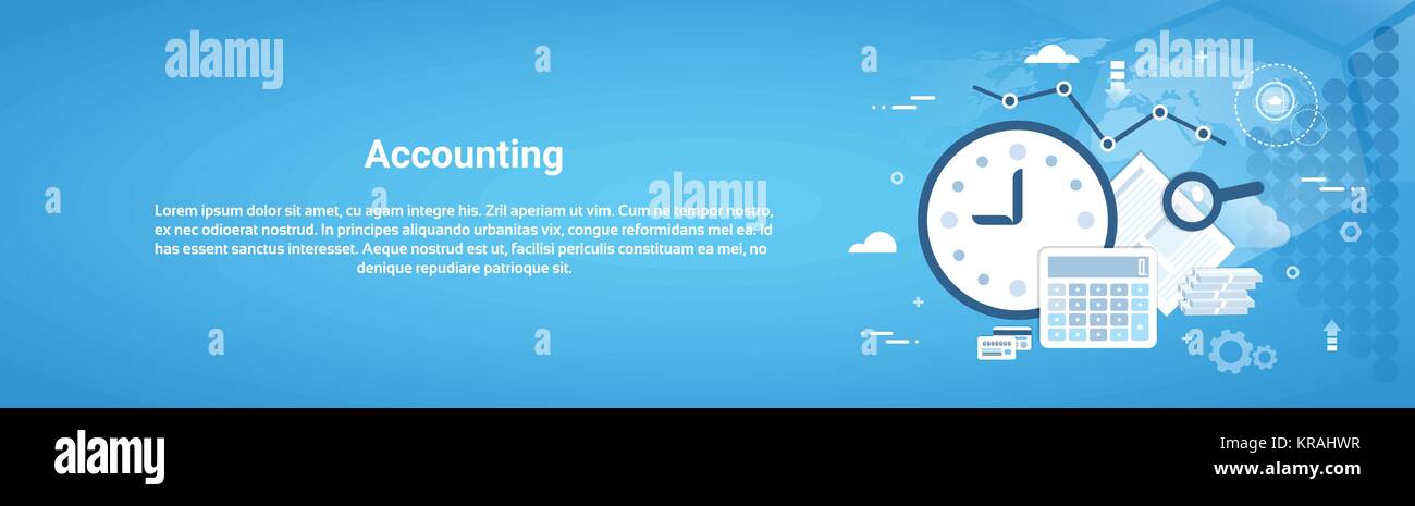 Accounting Audit Business Horizontal Web Banner With Copy Space Stock ...