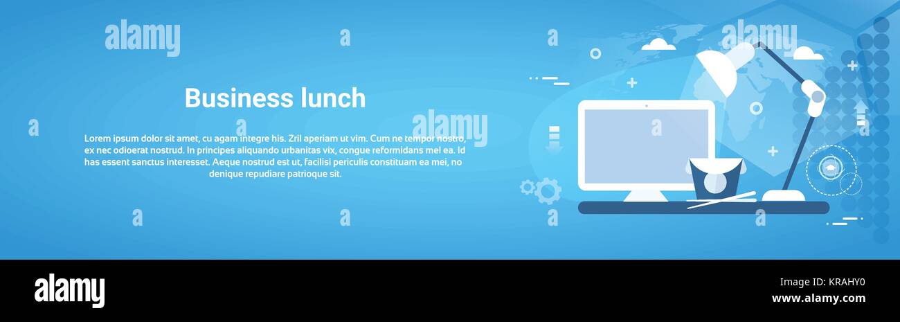 Business Lunch Break Concept Web Horizontal Banner With Copy Space ...