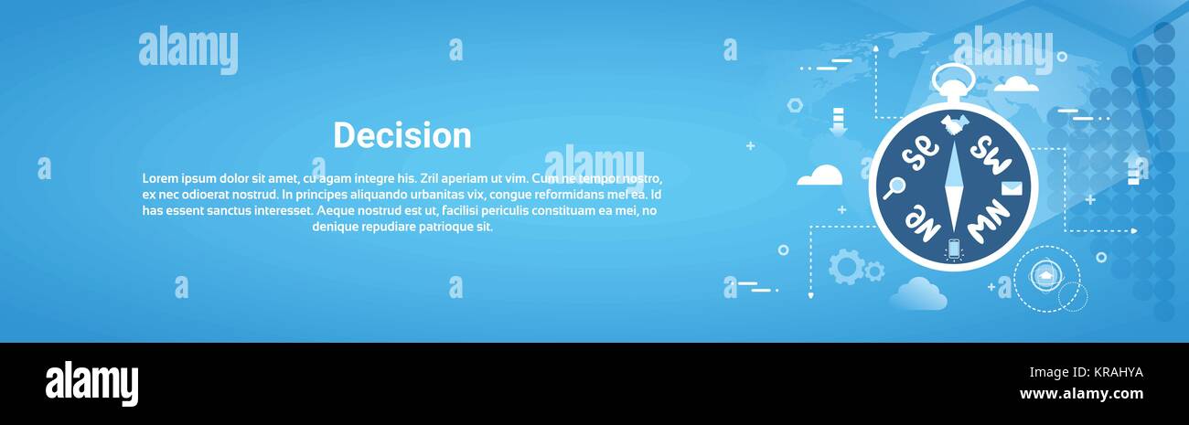 Decision Making Web Horizontal Banner With Copy Space Stock Vector ...
