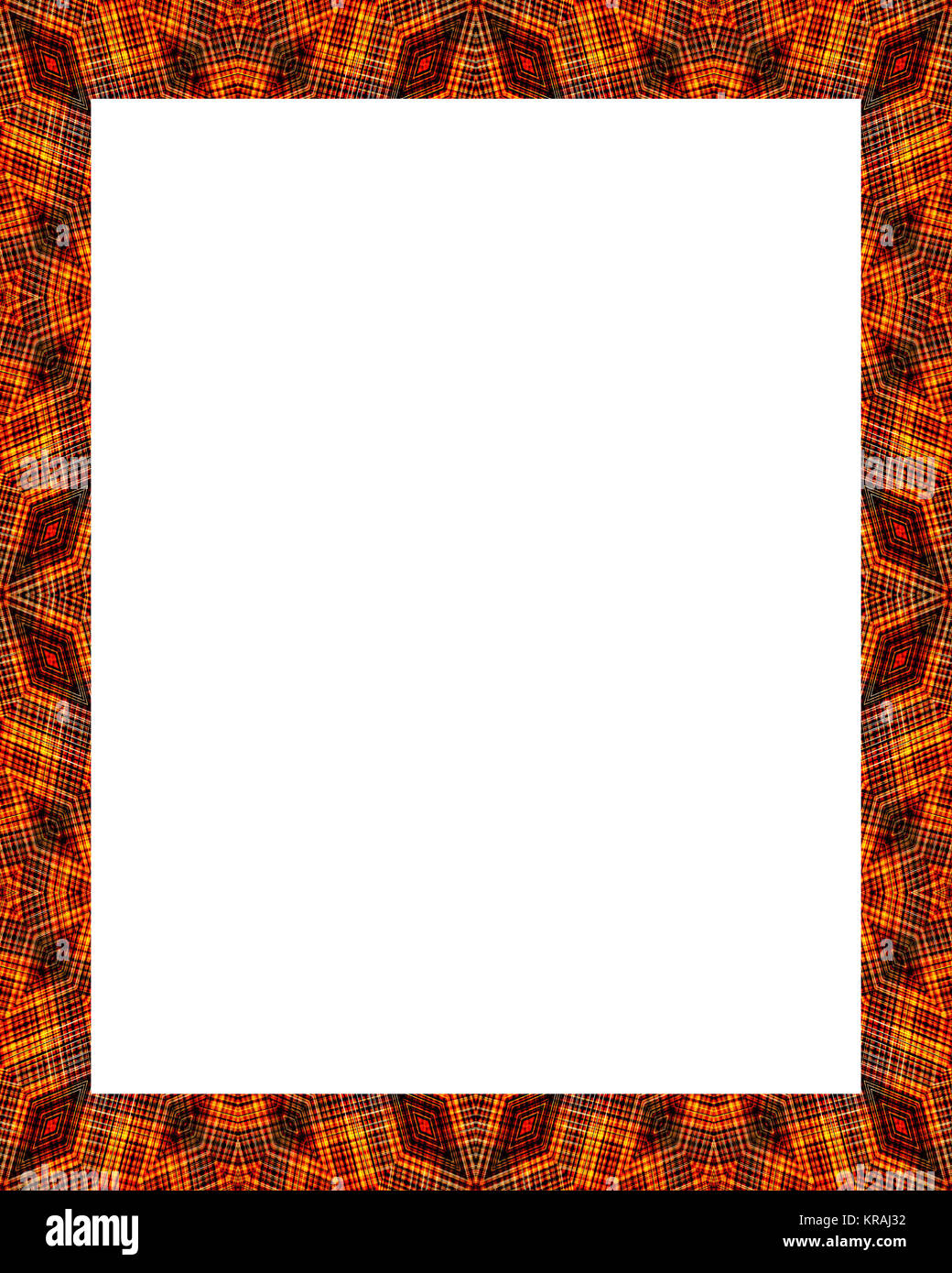 White Frame with Decorated Modern Deisgn Borders Stock Photo - Alamy