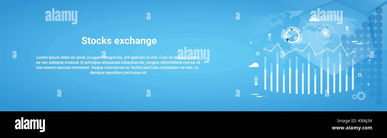 Stock Exchange Concept Business Horizontal Web Banner With Copy Space ...