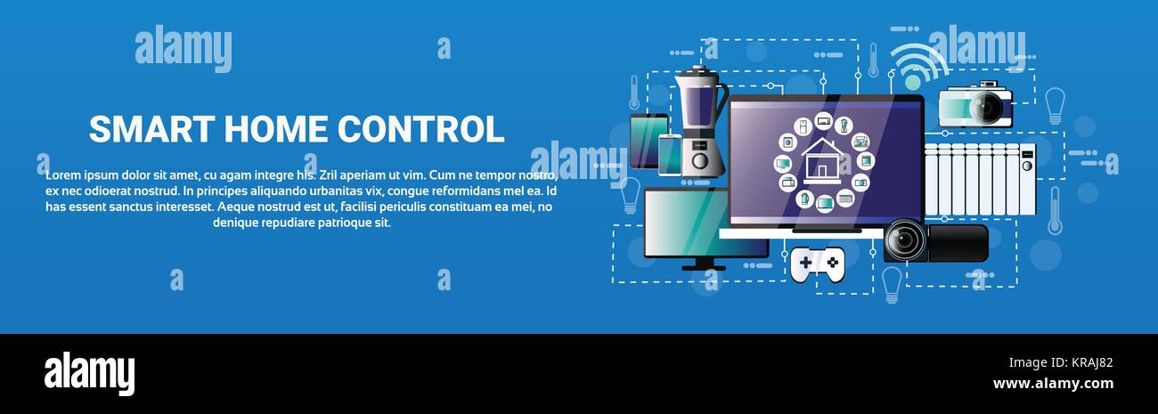 Smart Home Control System Devices Automation Concept Modern House ...