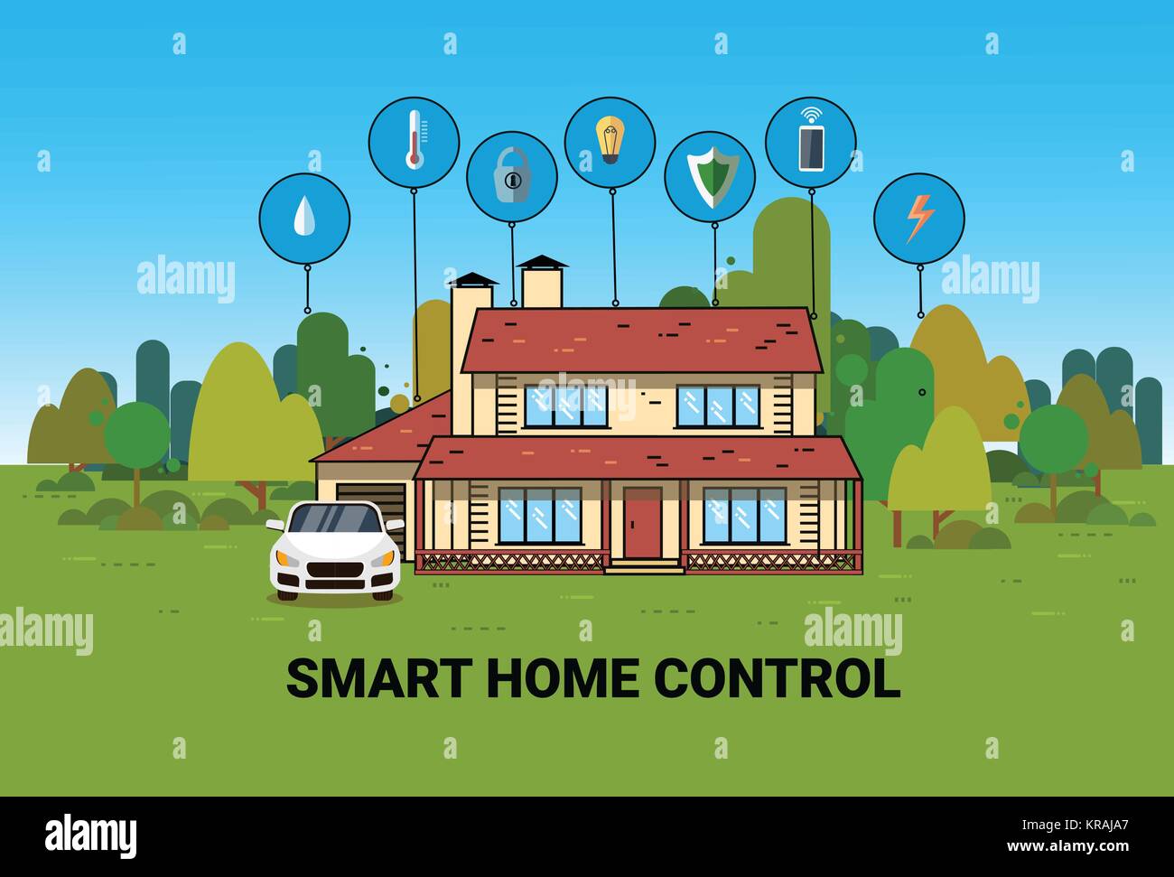 Smart Home Control System Automation Modern House Technology System ...