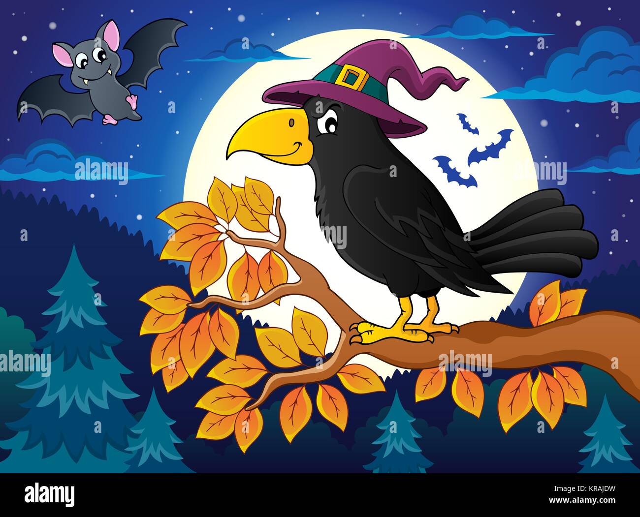 Witch crow theme image 2 Stock Photo - Alamy