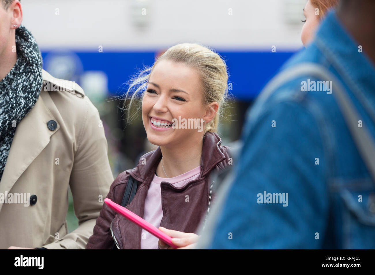 Female student in her friendship group Stock Photo - Alamy