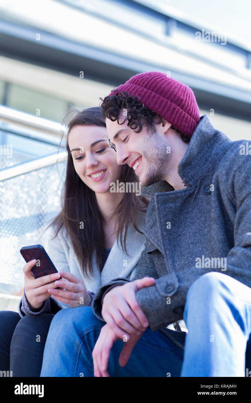 Loving Couple and Their Technology Stock Photo - Alamy