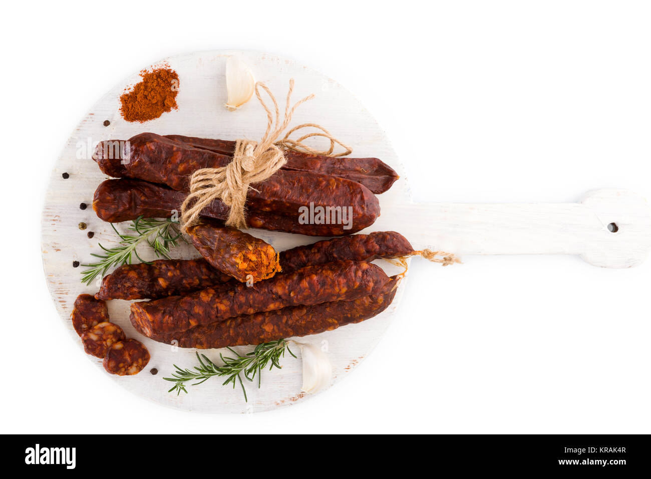Meat sausage background Stock Photo - Alamy