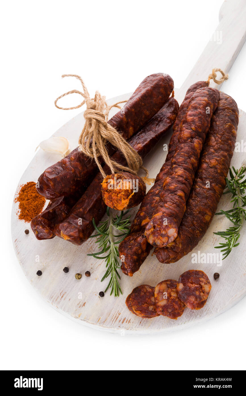 Meat sausage background Stock Photo - Alamy