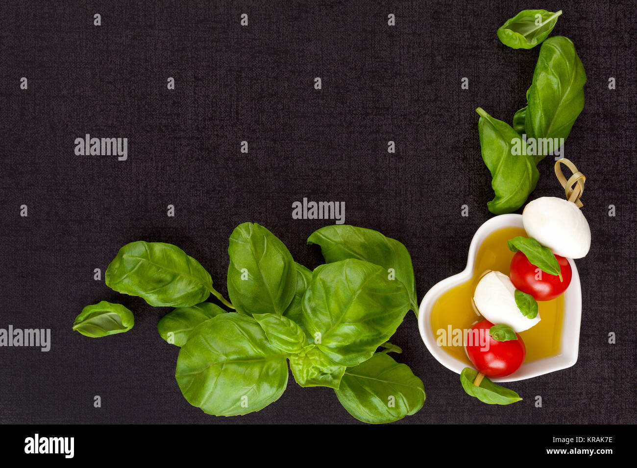 Culinary caprese background Stock Photo - Alamy