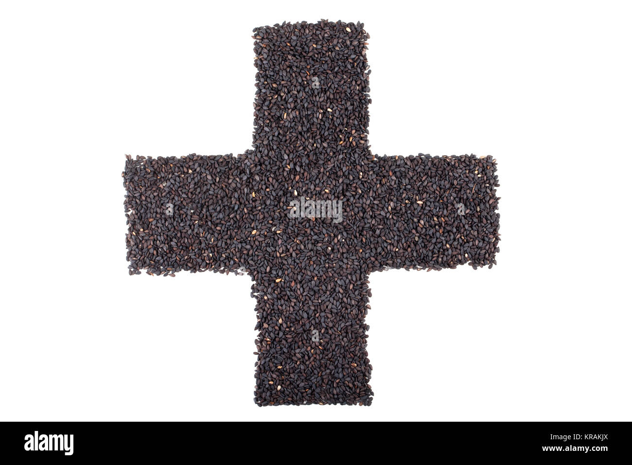 Black sesame seeds food health ingredient cross sign hi-res stock ...