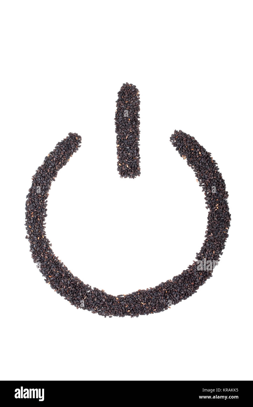 black sesame seeds in power sign Stock Photo - Alamy
