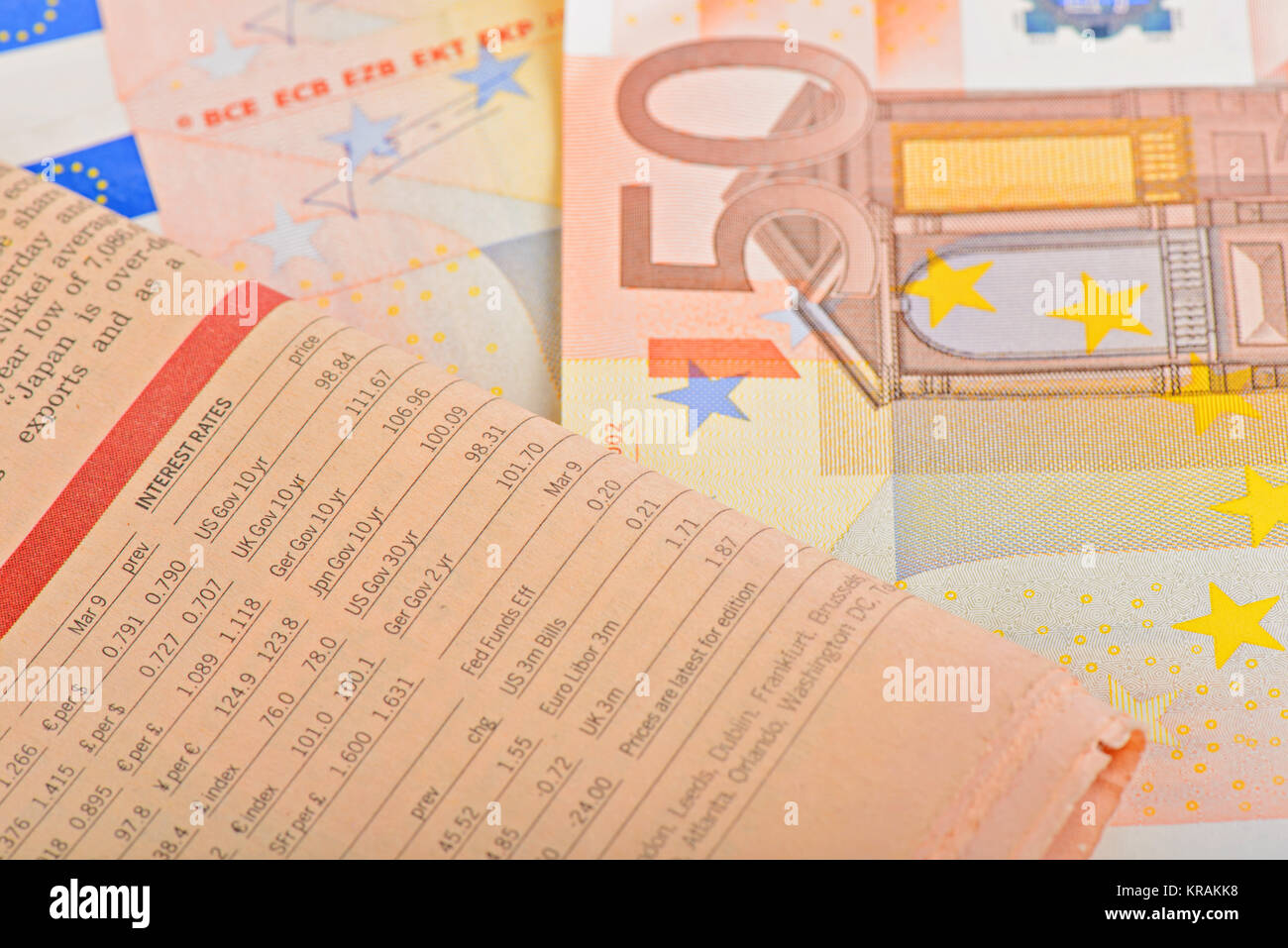 Close up newspaper euro hi-res stock photography and images - Alamy