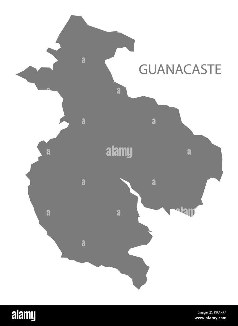 Guanacaste Costa Rica Map grey Stock Photo - Alamy