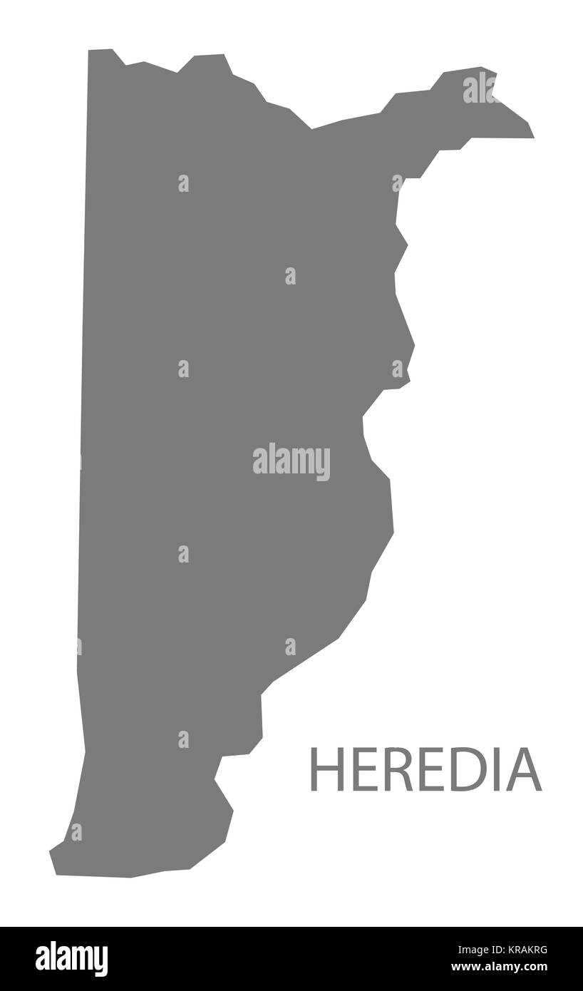 Heredia Costa Rica Map grey Stock Photo - Alamy