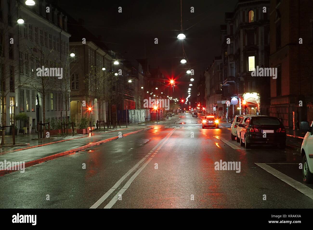 Urban street at night Stock Photo - Alamy