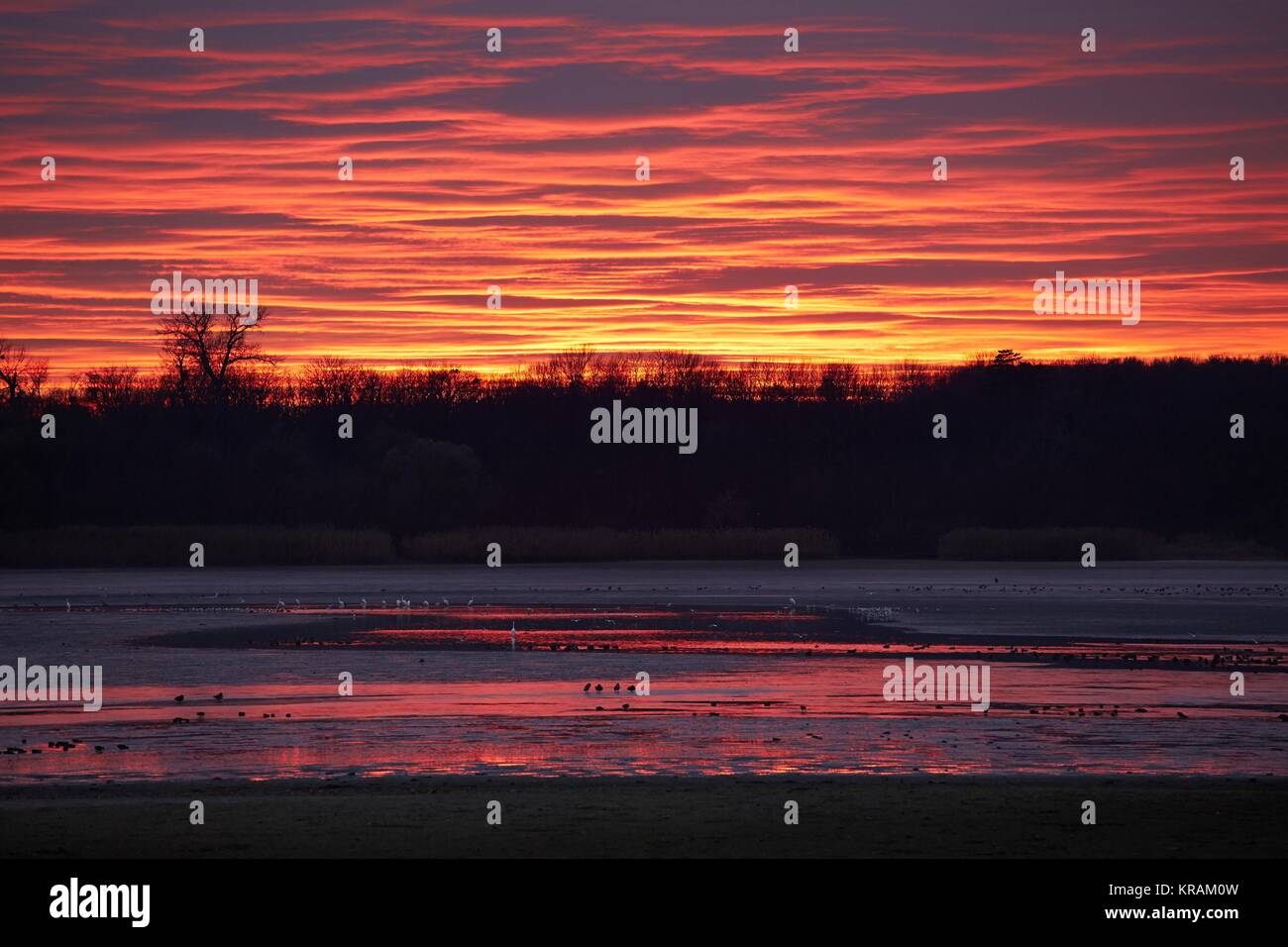 Sunset Glowing Sky Stock Photo - Alamy