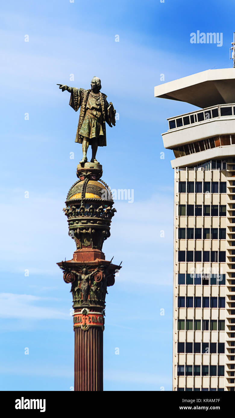 columbus monument in barcelona Stock Photo - Alamy