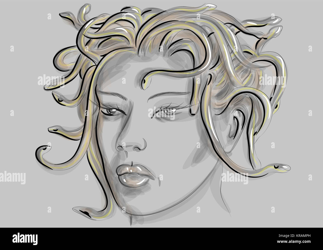 Woman snake medusa hi-res stock photography and images - Alamy