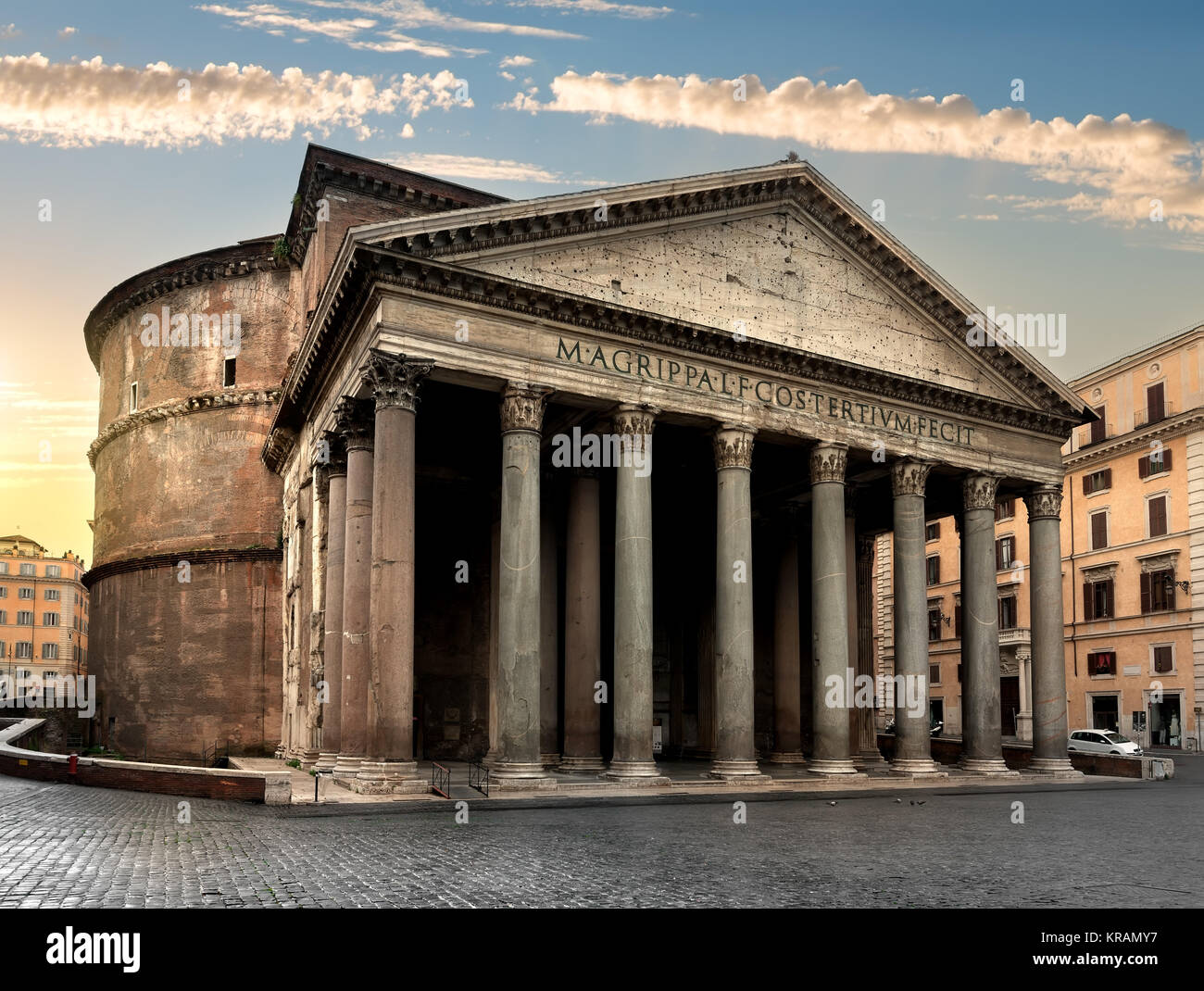 Pantheon in Rome at sunrise Stock Photo - Alamy