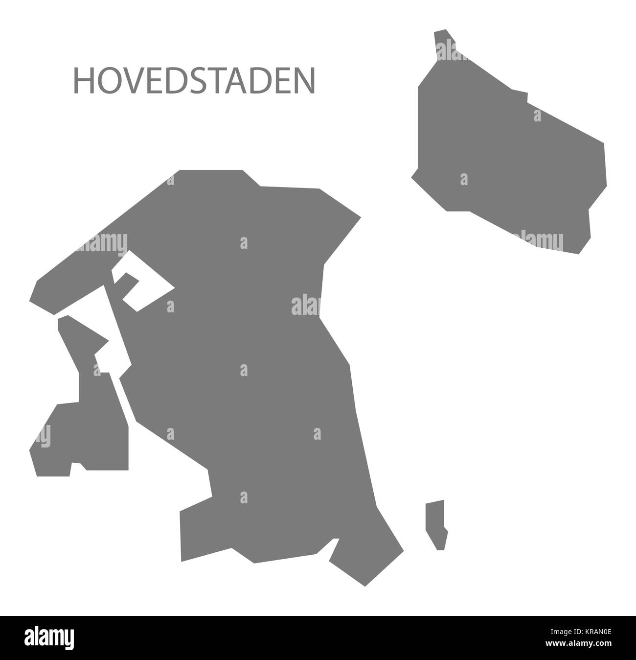 Hovedstaden Denmark Map grey Stock Photo - Alamy