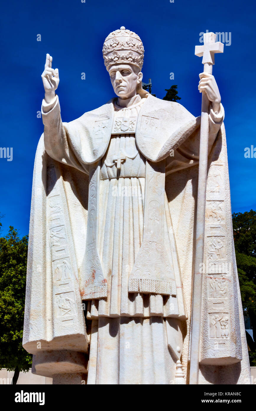 Pope Pius XII Statue Basilica of Lady of Rosary Fatima Portugal Stock ...
