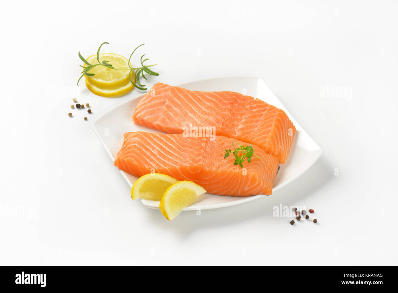 two fresh salmon fillets Stock Photo - Alamy
