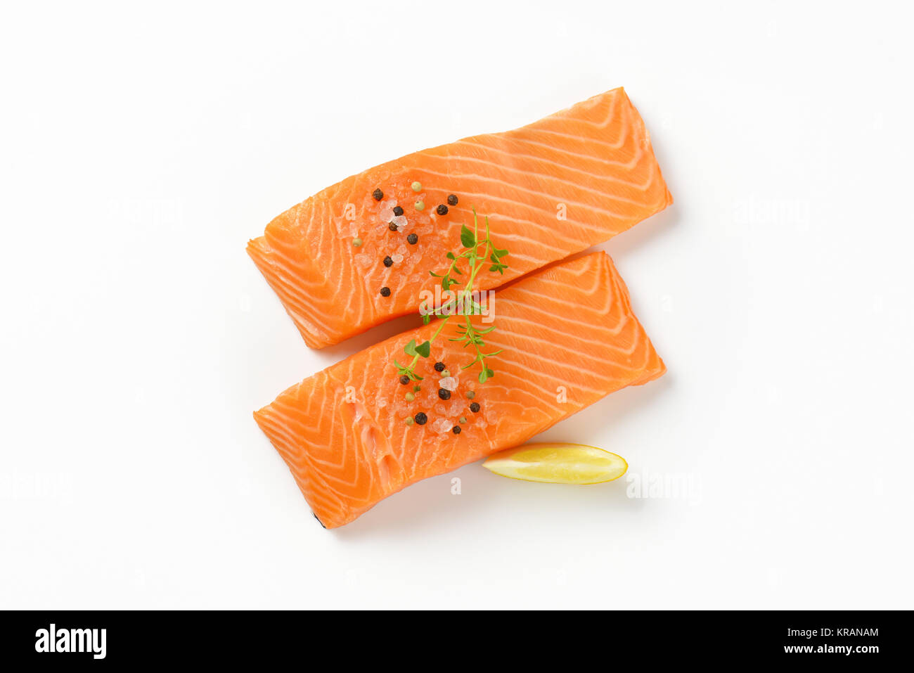 two fresh salmon fillets Stock Photo - Alamy