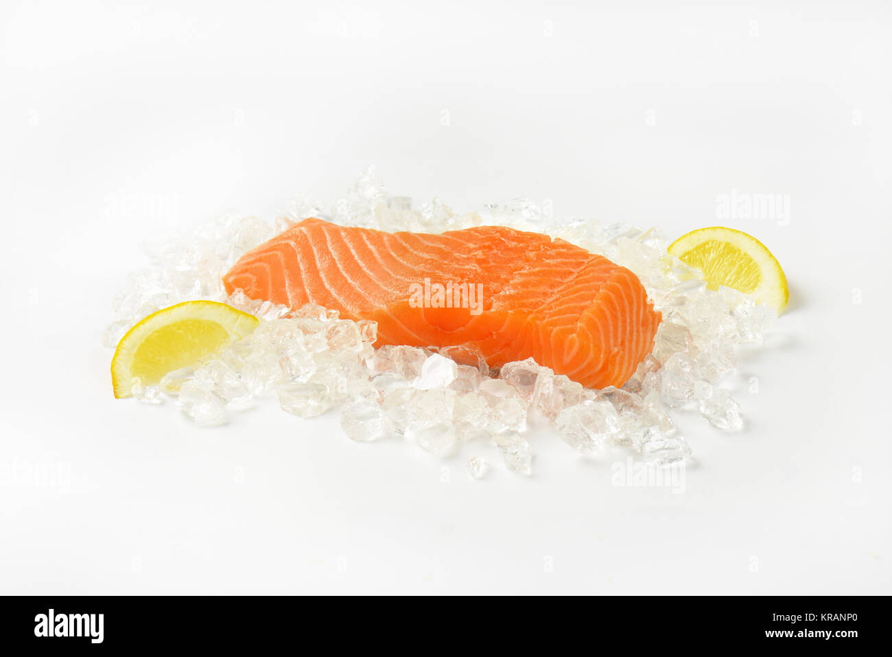 raw salmon fillet on ice Stock Photo - Alamy