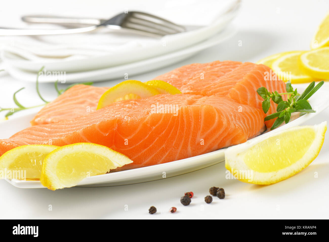 two fresh salmon fillets Stock Photo - Alamy