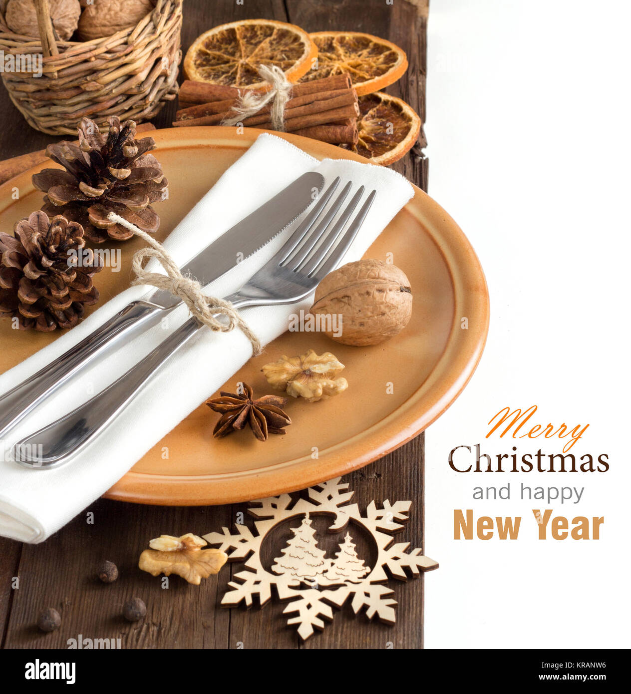 Festive table setting with spices Stock Photo - Alamy