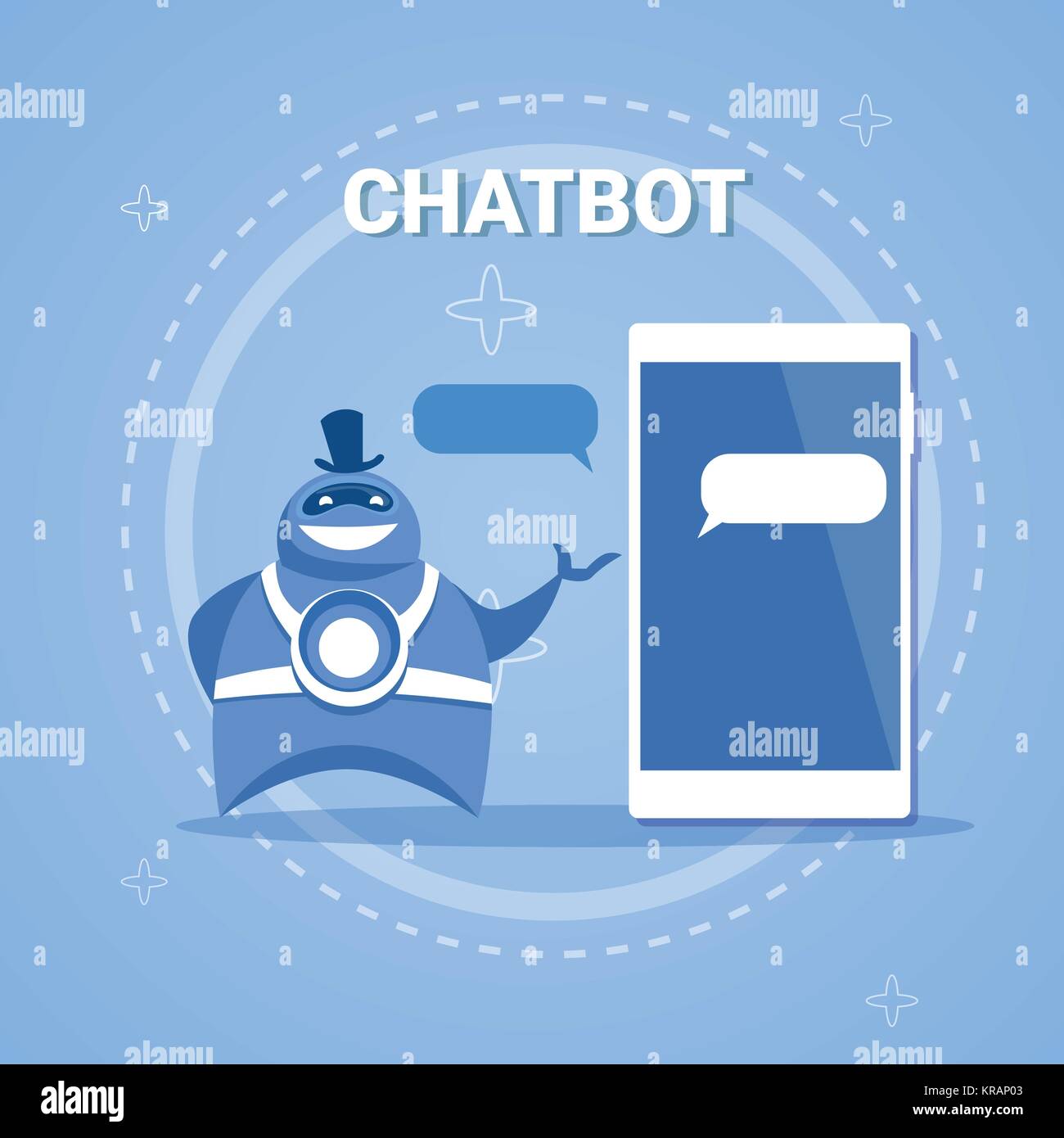 Mobile phone with chatbot application Stock Vector Images - Alamy