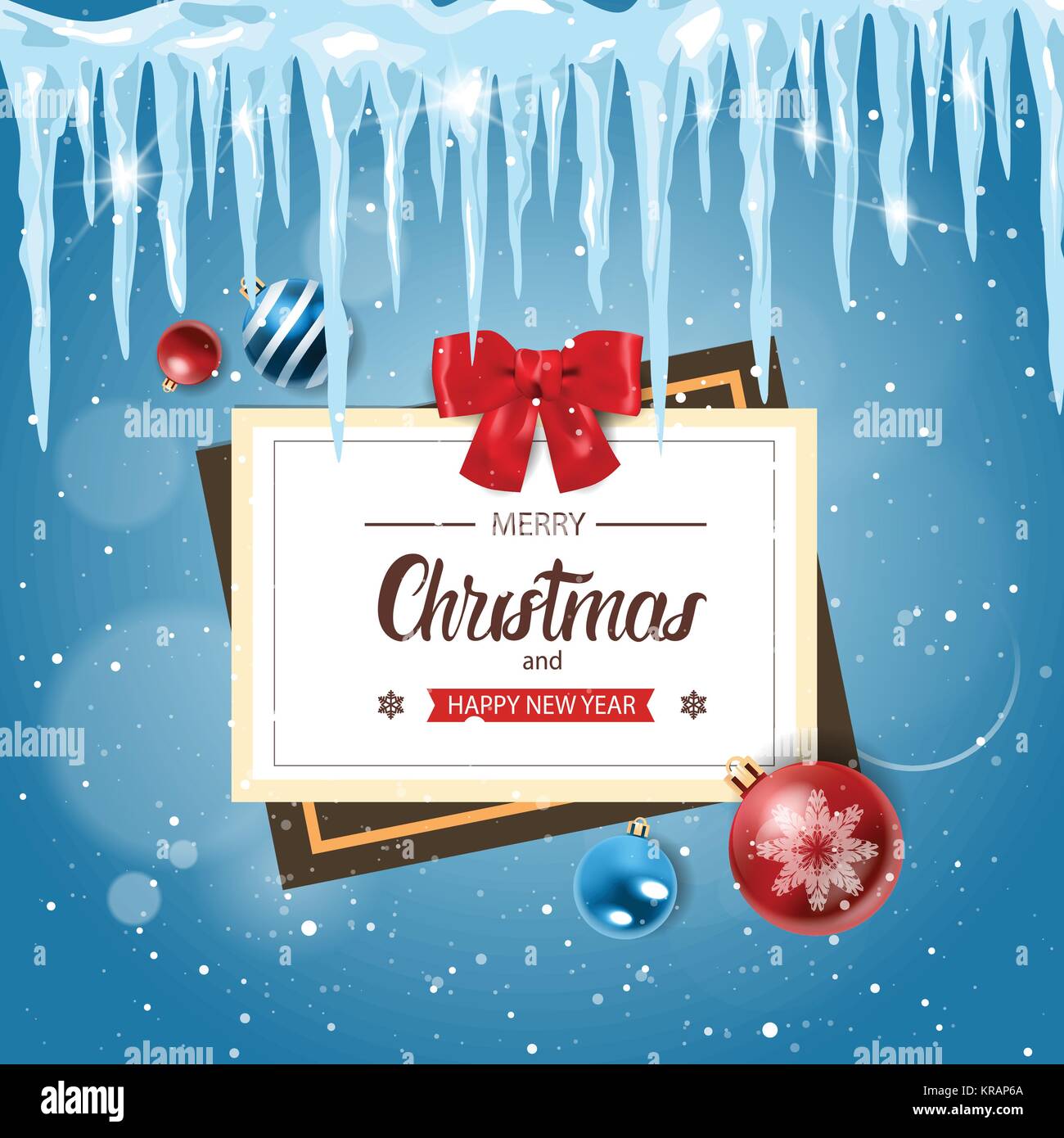 Merry Christmas And Happy New Year Poster Holiday Decoration Design ...