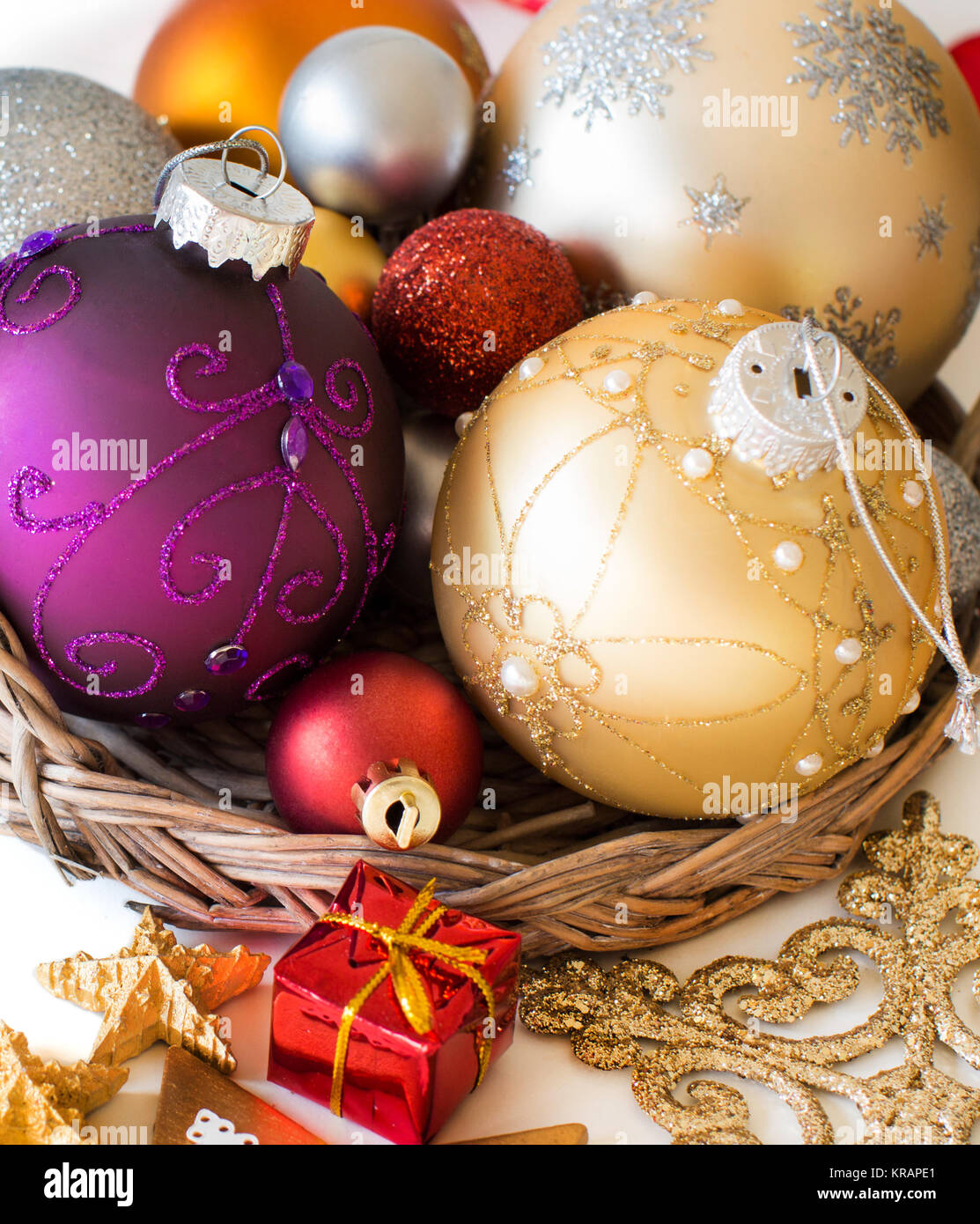Colorful Christmas decorations Stock Photo - Alamy