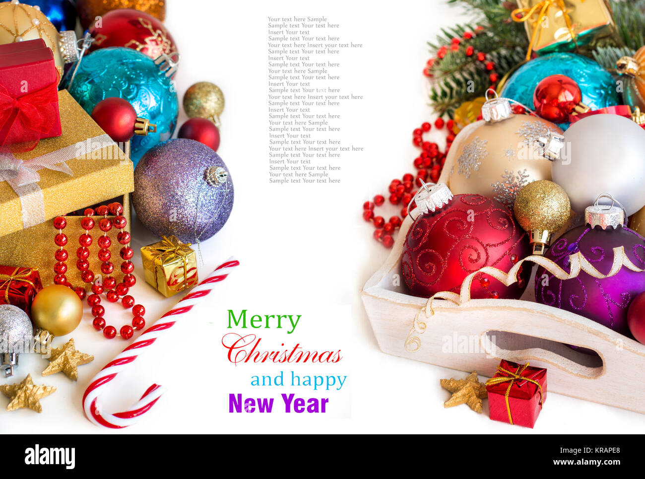 Colorful Christmas decorations Stock Photo - Alamy