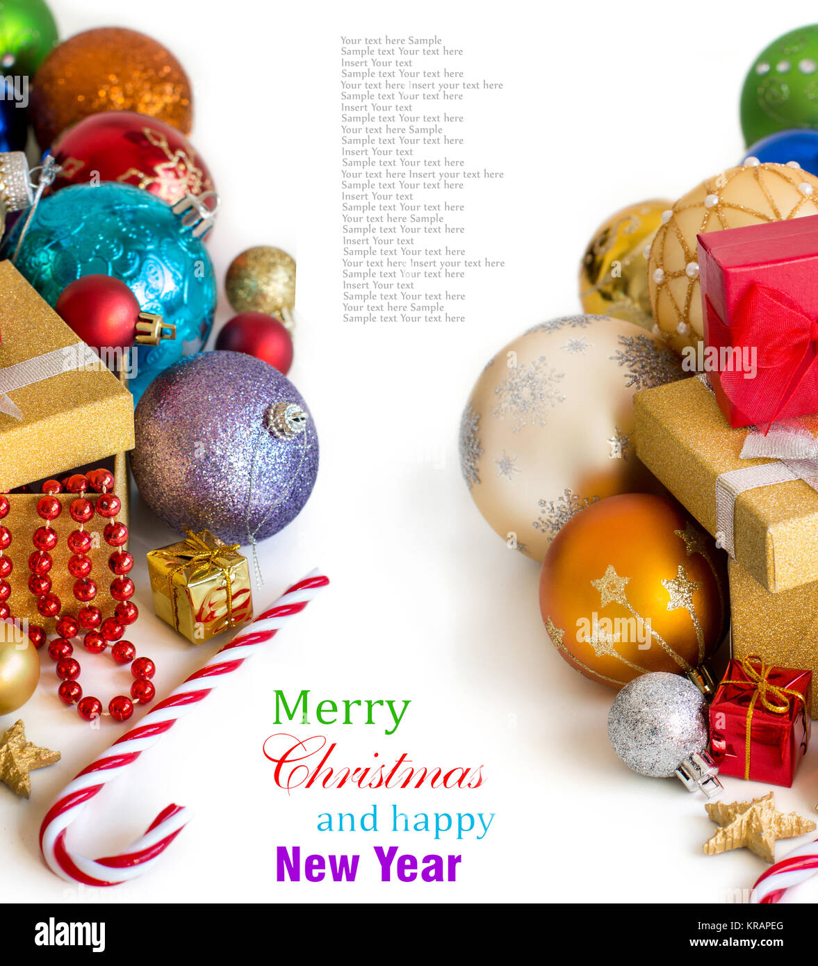 Colorful Christmas decorations Stock Photo - Alamy