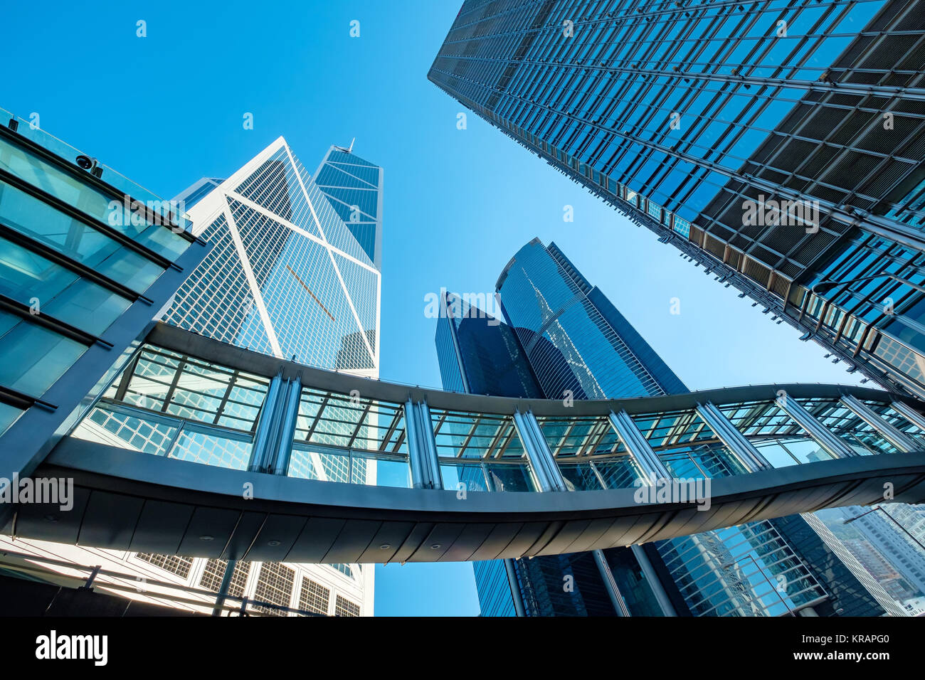 Hong Kong Corporate Buildings with perspective Stock Photo - Alamy