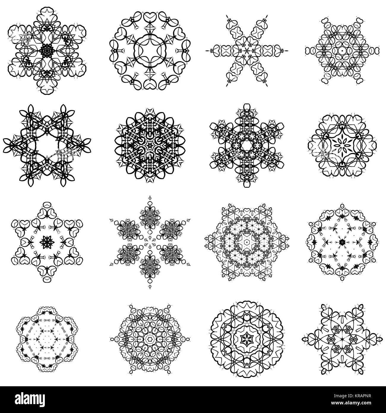 Round Geometric Ornaments Set Stock Photo - Alamy