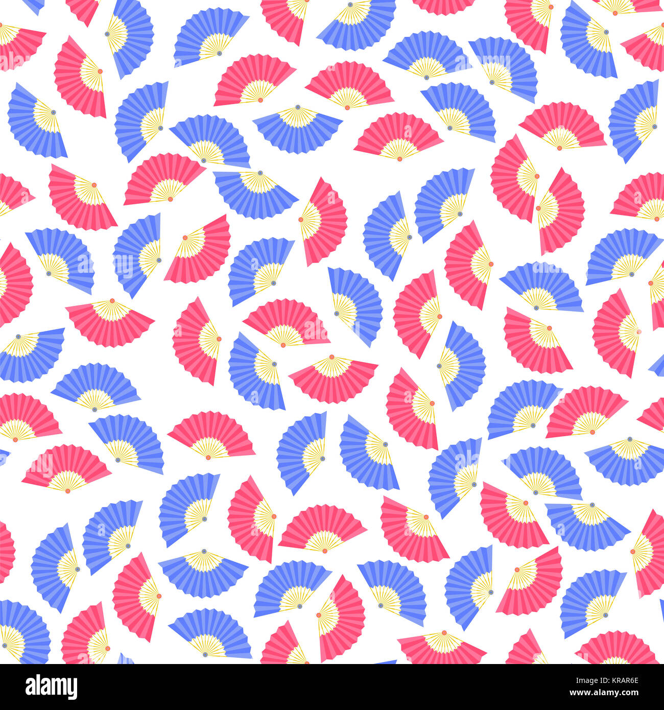 Red Blue Fan Seamless Pattern Stock Photo - Alamy