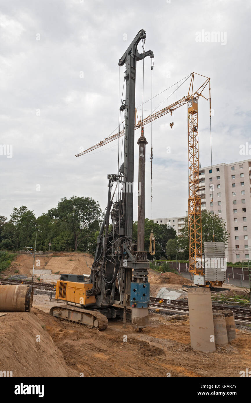 drill rig on the construction site Stock Photo - Alamy