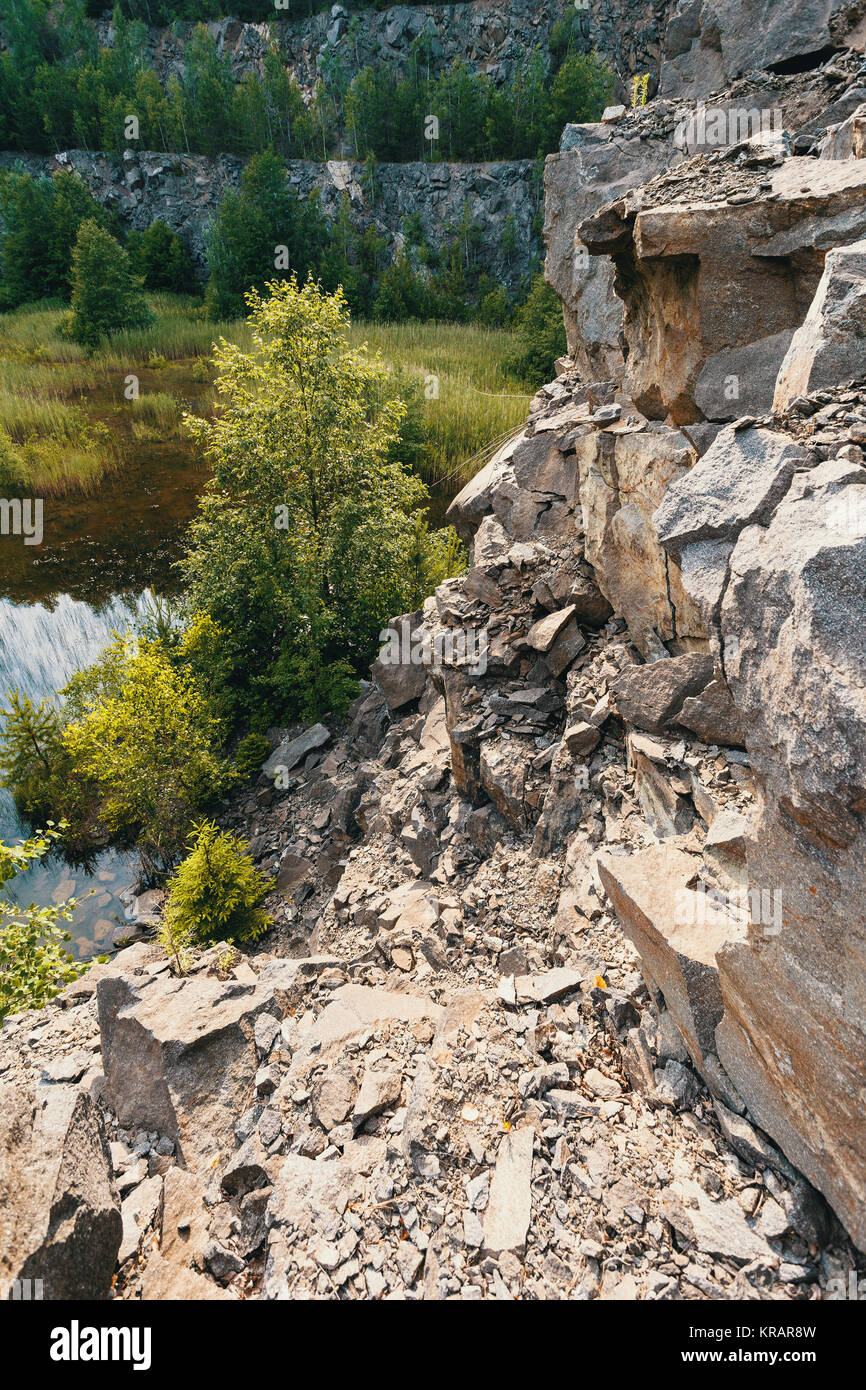 abandoned flooded quarry, Czech republic Stock Photo - Alamy