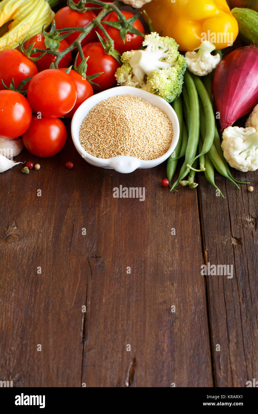 Raw Amaranth Grain and vegetables Stock Photo - Alamy