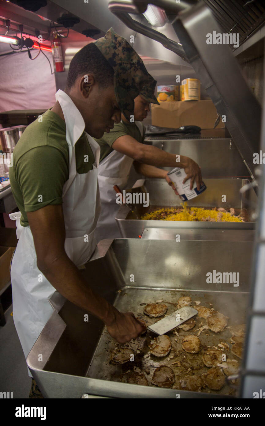 U.S. Marine Lance Cpl. Rodrick Russell an embarkation representative ...