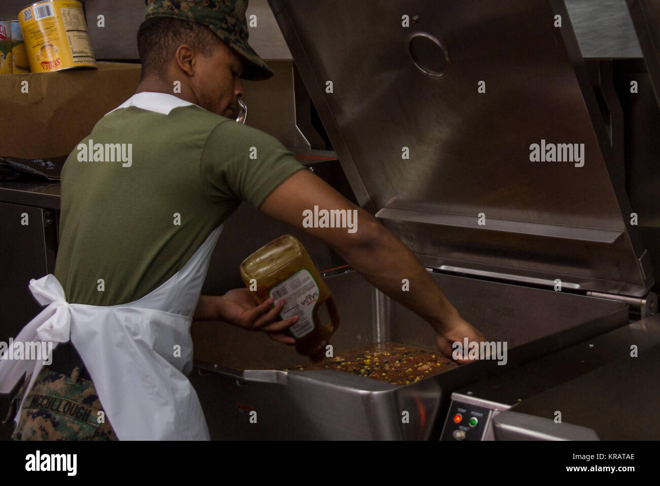 U.S. Marine Lance Cpl. Rodrick Russell an embarkation representative ...